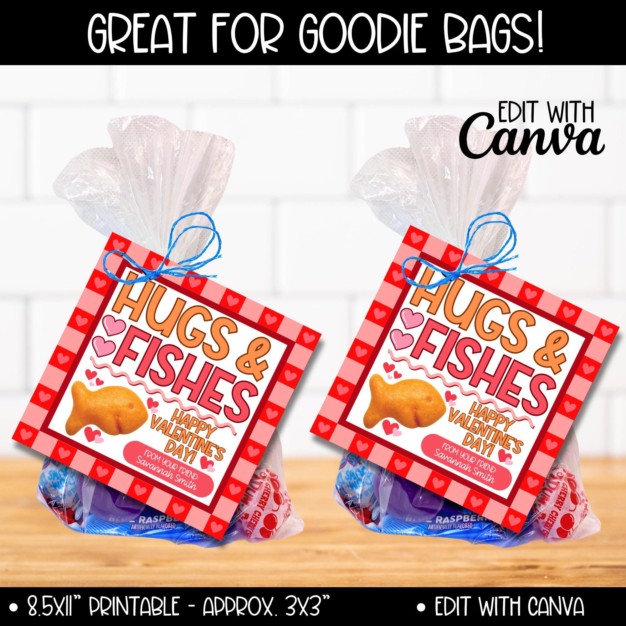 Goldfish Cracker Valentine's Day Cards for School Exchange, Gold Fish ...