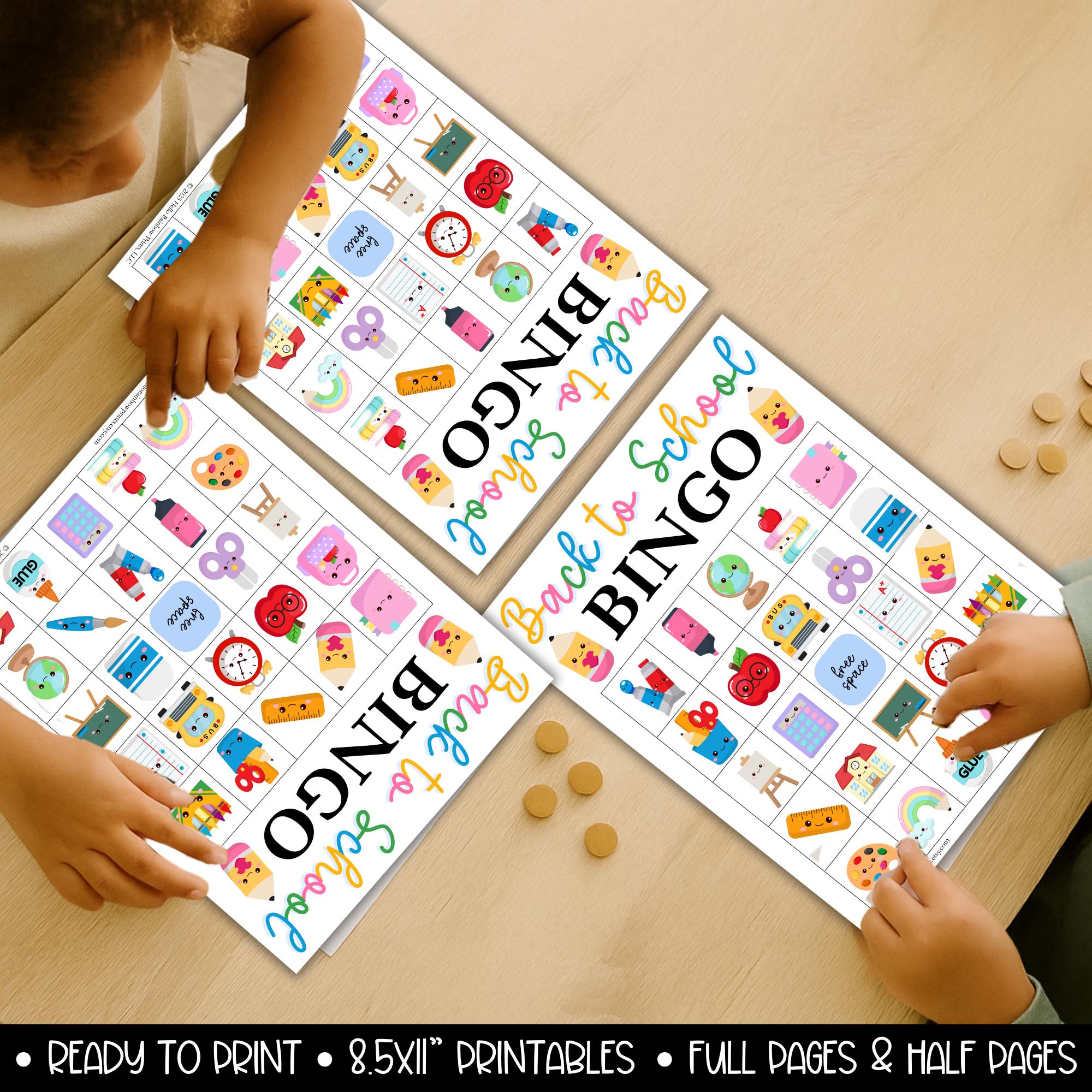 Pastel Back to School Bingo Game for Kids, Printable First Day of ...