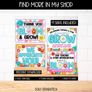 Flower Garden Teacher Staff Appreciation Week Editable Gift Tag ...