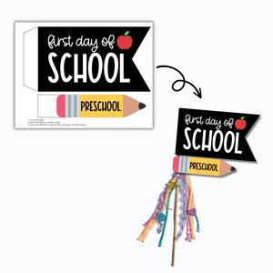 First Day of School Pencil Flag, 1st Day of School Pennant Flags, Back ...