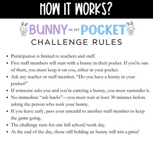 Easter Bunny in My Pocket Teacher Appreciation Game Flyer Bundle ...