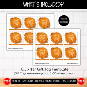 Editable Thanksgiving Treats Gift Tags for Kids Teachers Employees ...