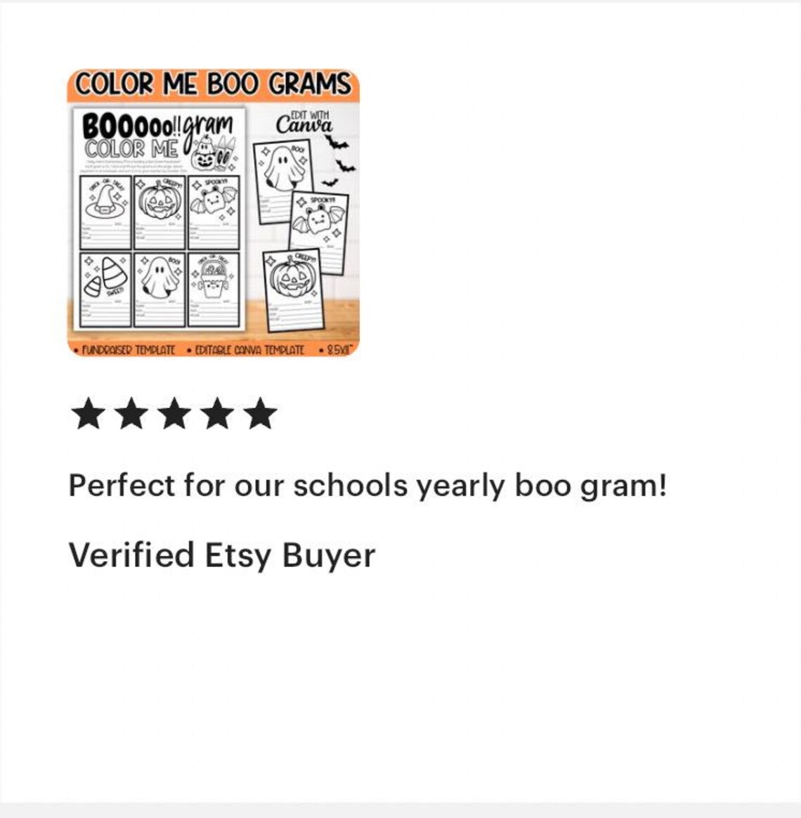 Halloween Boo Gram Fundraiser Flyer Template, Black White Printing, PTA ...