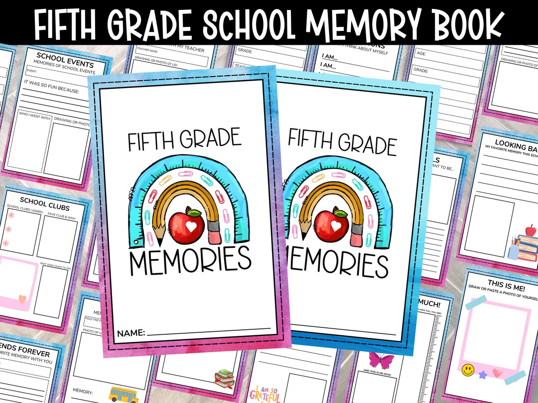 Fifth Grade Memory Journal | 5th Grade Memory Book | Elementary School ...