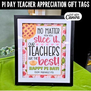 Pi Day Teacher Staff Appreciation Sign Posters Gift Tag Bundle, 3.14 ...