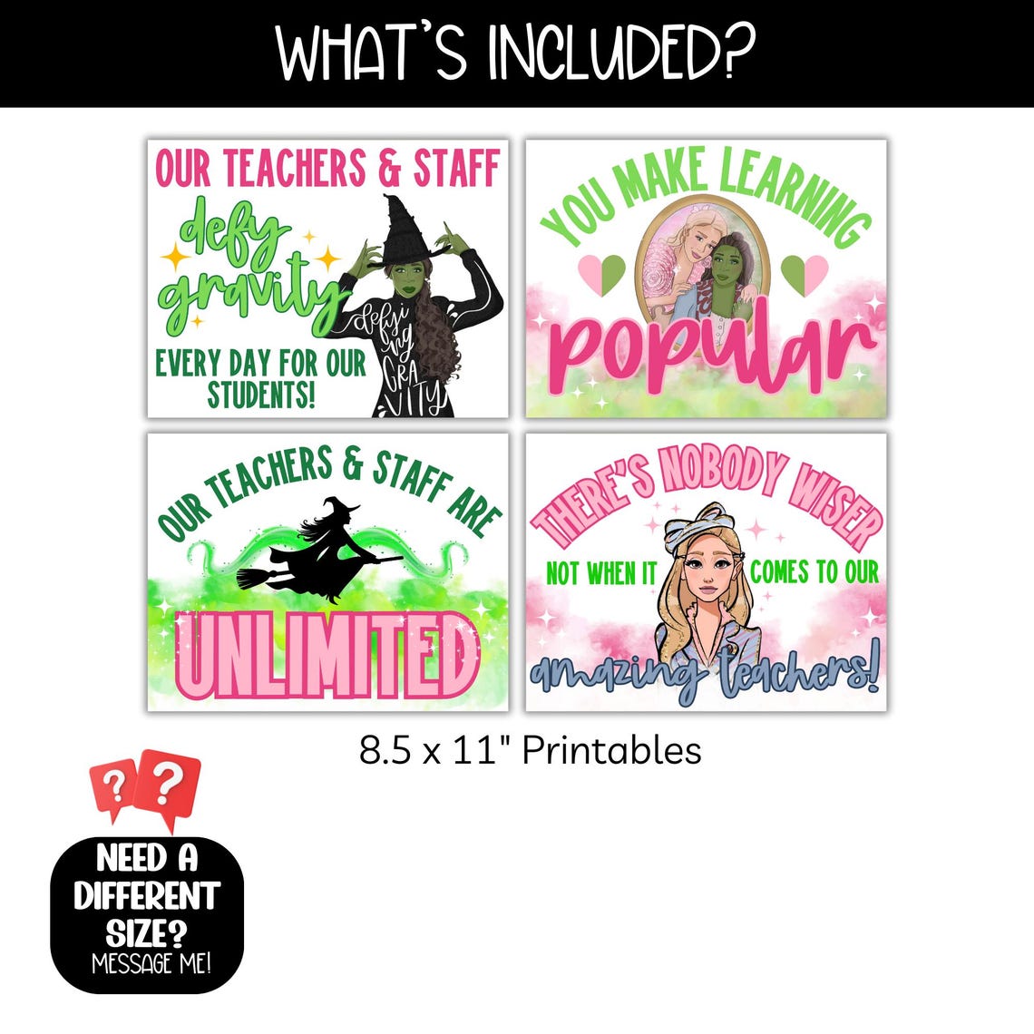 Wicked Teacher Appreciation Week Theme Poster Sign Bundle, Wizard of Oz ...