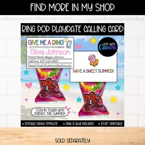 Editable Playdate Cards for Kids Template, Keep in Touch Cards, End of ...