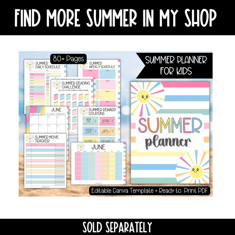 Editable Summer Planner for Kids Template, Summer Screen Time Rules ...