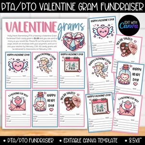 Valentine's Day Fundraiser Flyer Forms Tag Template PTA PTO Fundraising ...