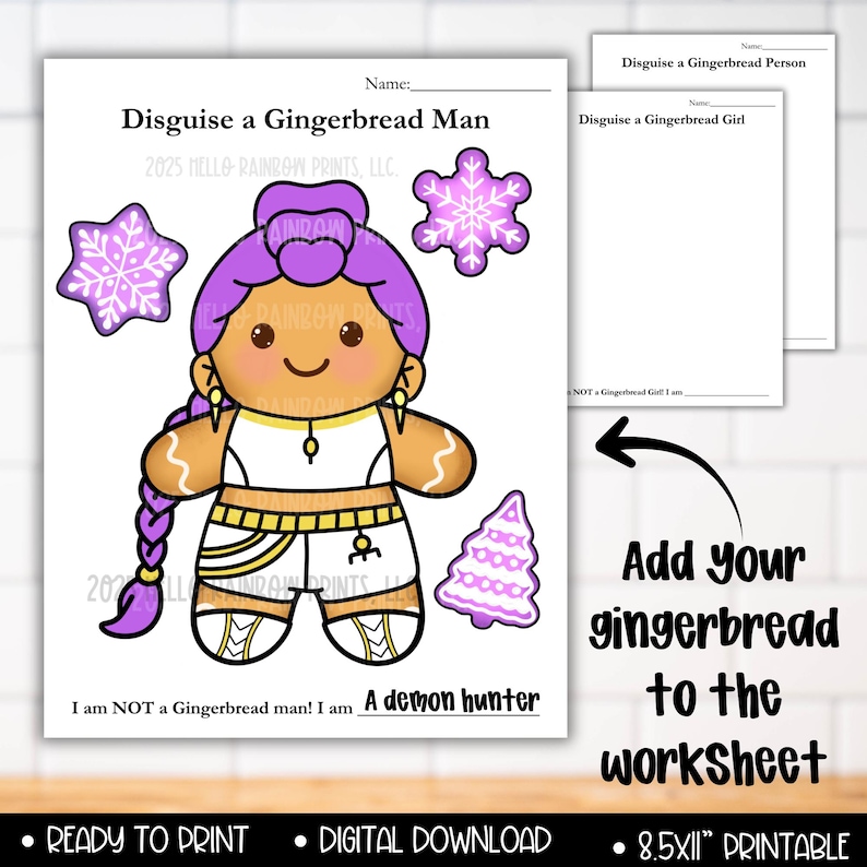 Disguise the Gingerbread Man Kpop Hunter Printable Craft Project, Rumi ...