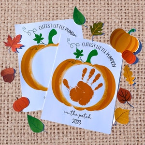 Pumpkin Handprint Printable Art Craft, Homeschool Craft, Kids Fall Art ...