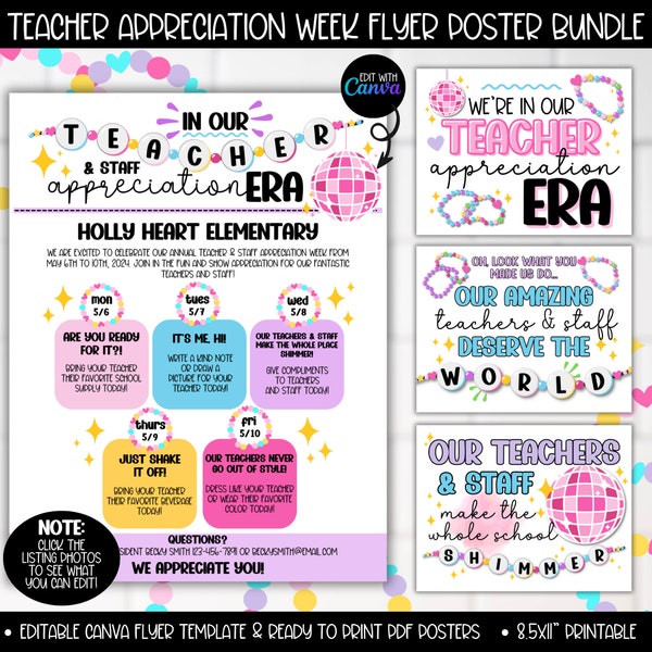 EDITABLE Staff Appreciation Week Itinerary Poster, Digital File ...