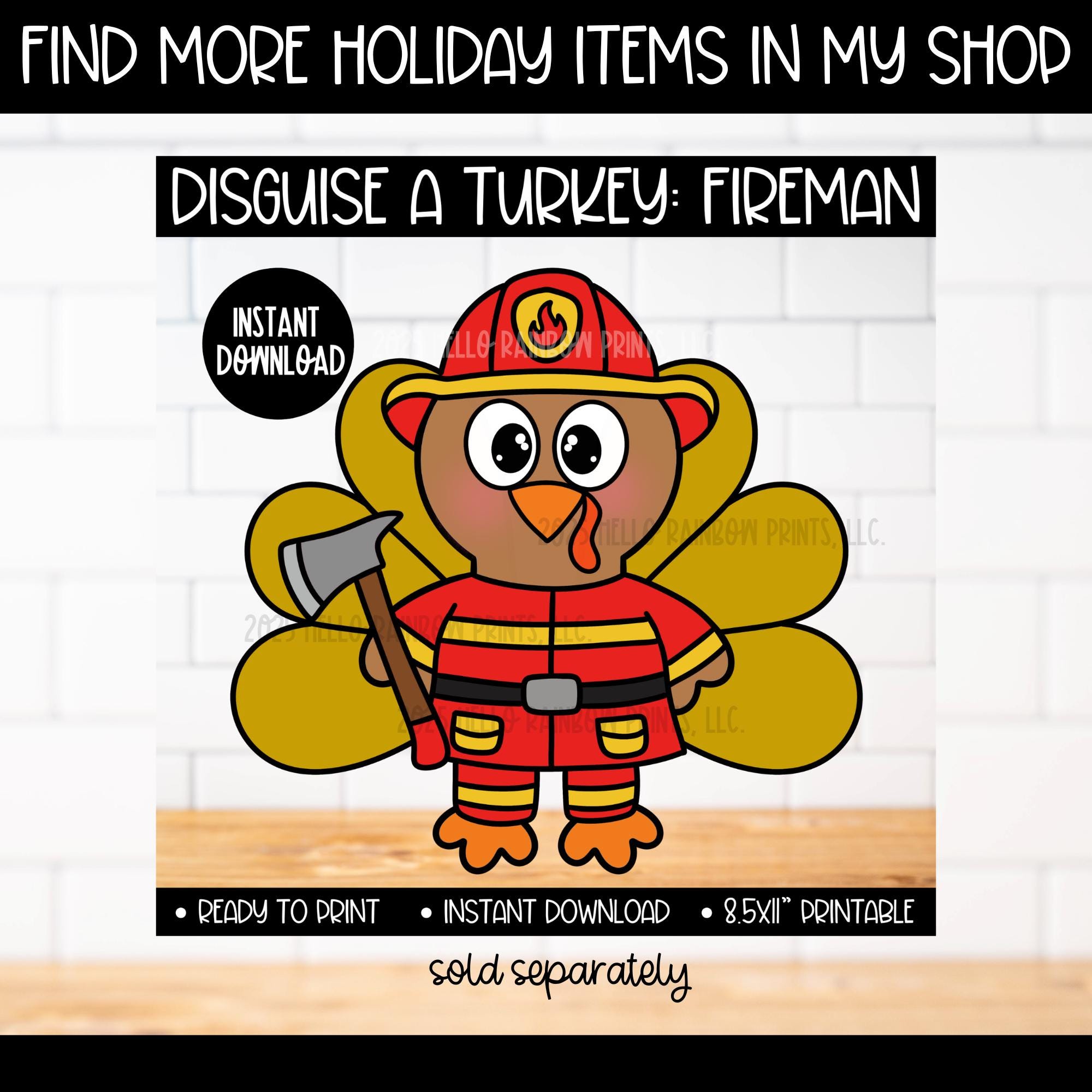 Thanksgiving Disguise the Turkey Project: Police Officer Craft Kit ...