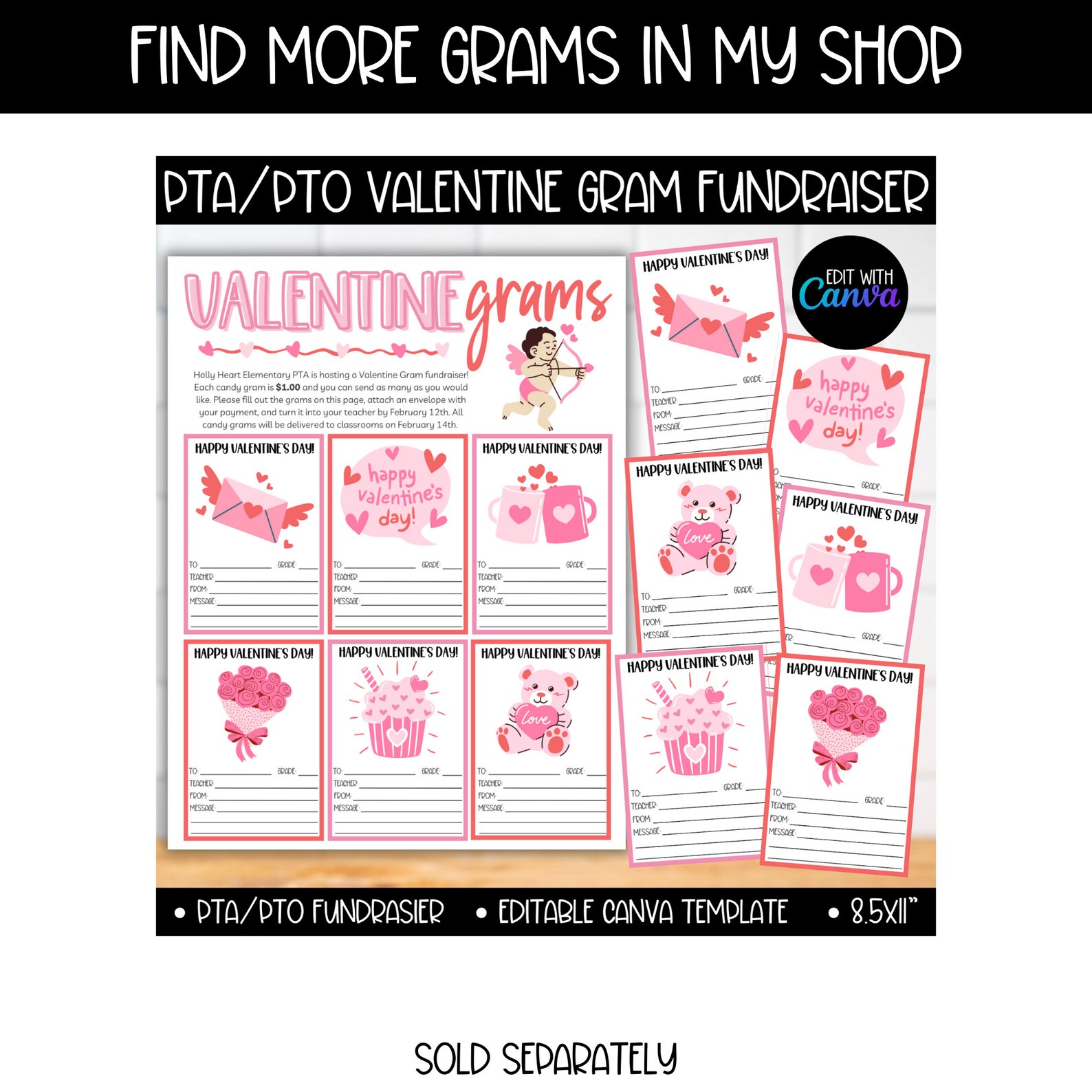 Valentine's Day Axolotl Candy Lollipop Gram Tag Printable PTA PTO ...