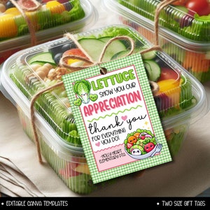 Salad Bar BUNDLE Teacher Nurse Staff Appreciation Week Lunch Sign Gift ...