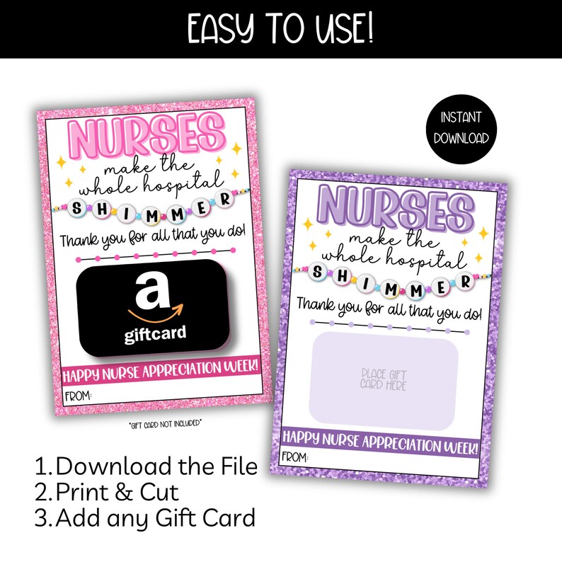 Nurse Staff Appreciation Week Gift Card Holder, Pop Star Theme Nurses ...