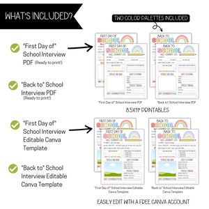 First Day of School Interview PDF | Editable Back to School Printable ...