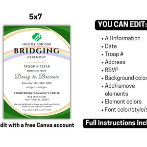 Girl Scout Bridging Invitation Template Girl Scout Bridging Ceremony ...