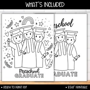 Preschool Graduation Coloring Page Activity Printable Craft, Prek TK ...
