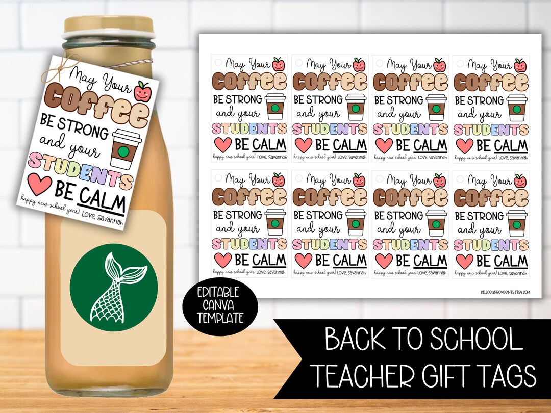 Back to School Coffee Gift Tag for Teachers Starbucks Coffee - Etsy