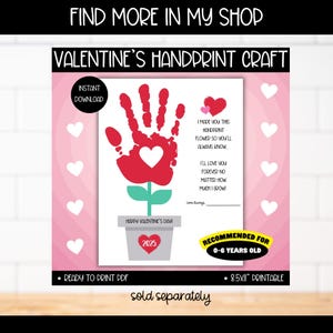 Valentine's Day Handprint Craft, 2026 Kids Valentine Activity Printable ...