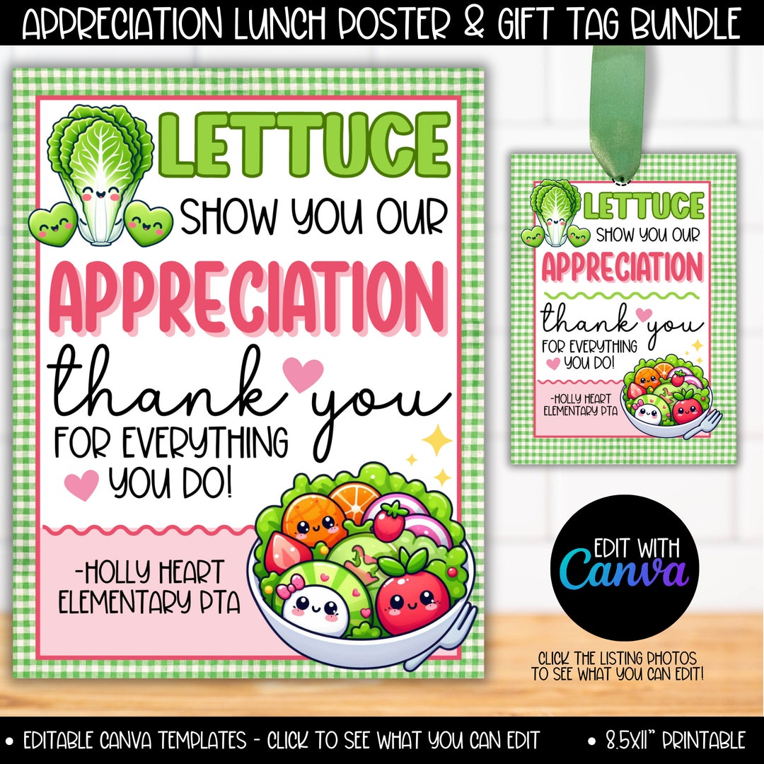 Salad Bar BUNDLE Teacher Nurse Staff Appreciation Week Lunch Theme Sign ...