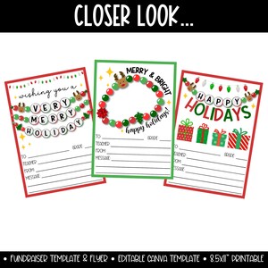 Christmas Holiday Bracelet Grams Fundraiser Flyer Template, Winter ...