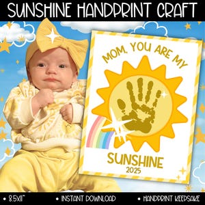 Mother's Day Handprint Footprint Craft Kids, Mom You Are My Sunshine ...