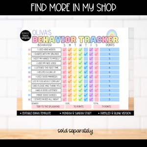 Medication Tracker Log Chart List Planner Kids Cute Printable Template ...