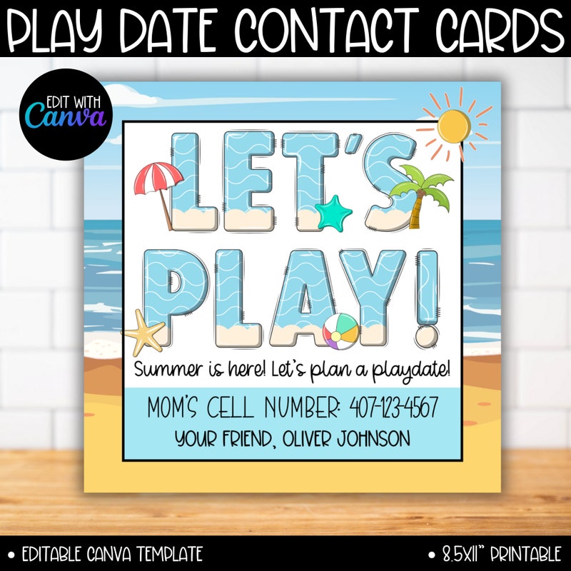 Let’s Play Playdate Cards - Etsy