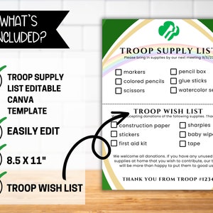Girl Scout Troop Supply List Girl Scout Leader Welcome Back - Etsy