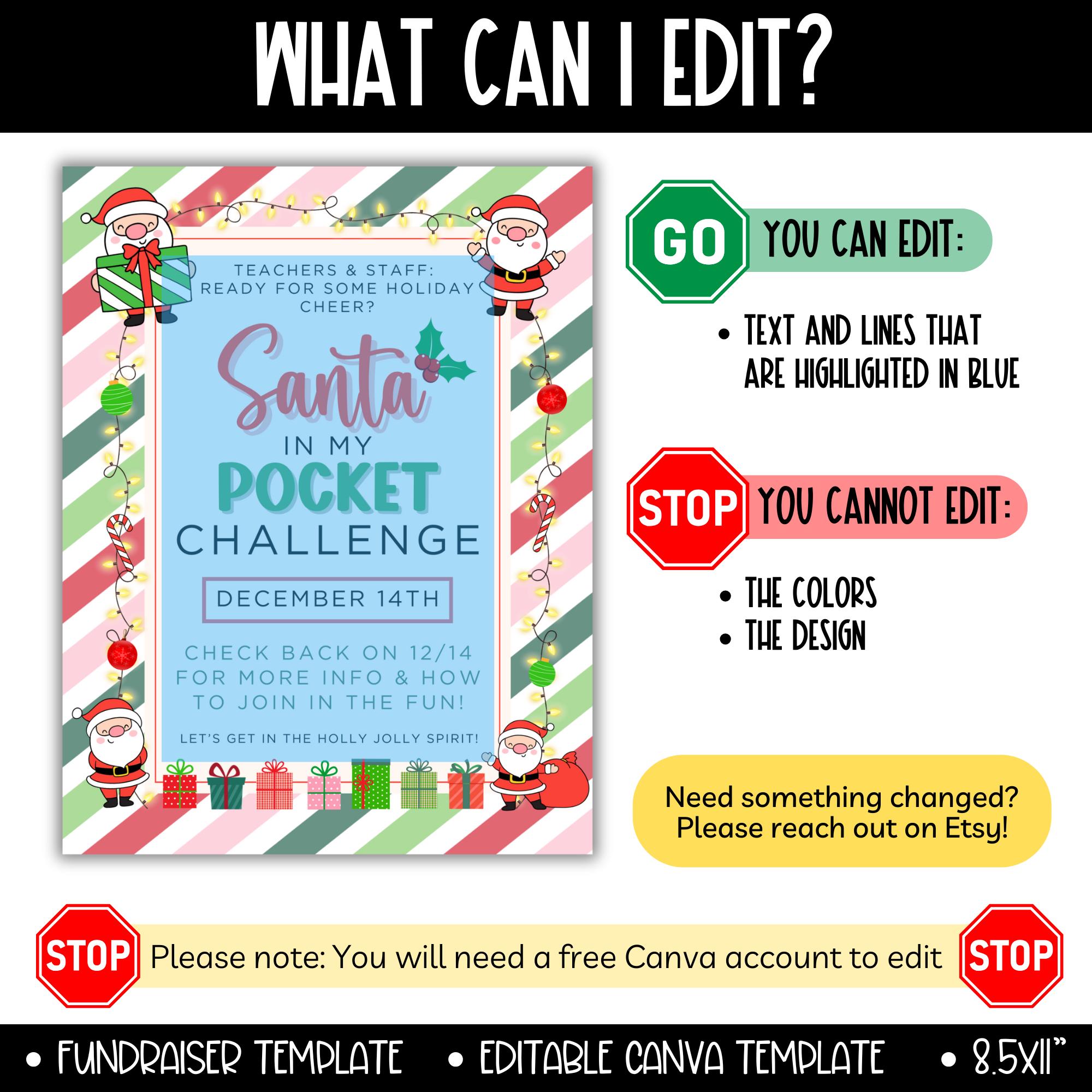 Holiday Christmas Teacher Appreciation Flyer Template, Santa in Pocket ...