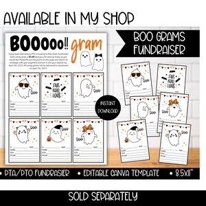 PTA PTO Boo Gram Flyer Template, School Fundraiser Ideas, Boo Gram ...