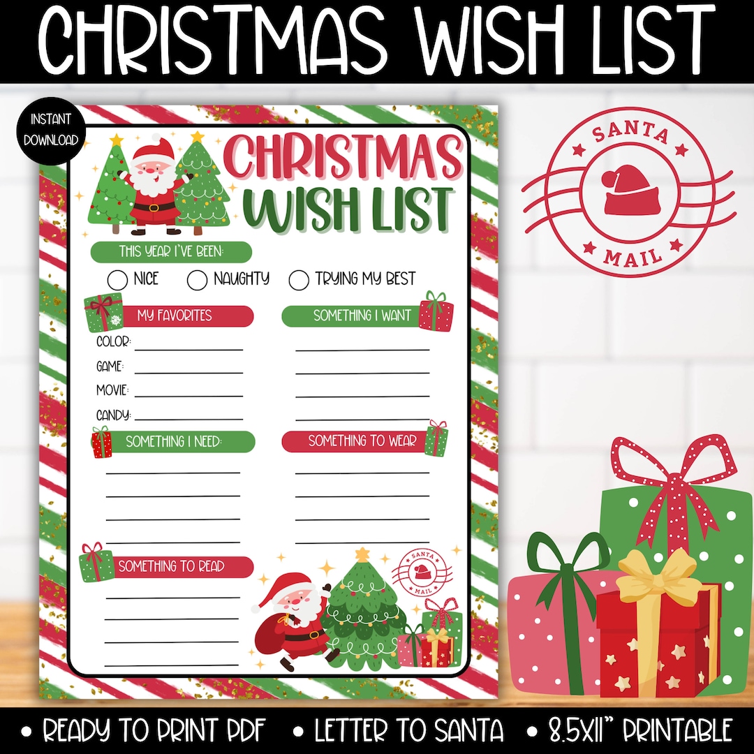 Christmas Letter to Santa Wish List Activity Craft, Something I Want ...
