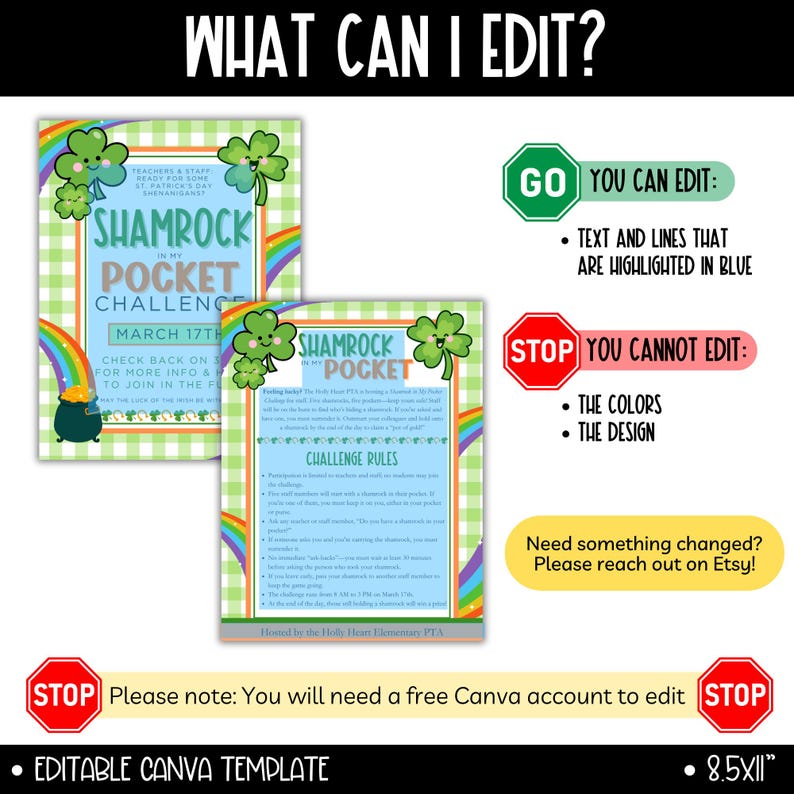 St. Patrick's Day Shamrock in My Pocket Game Flyer Bundle, Leprechaun ...