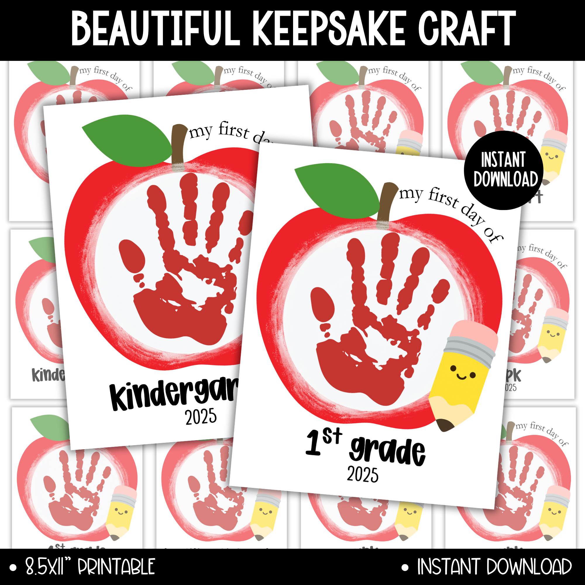 First Day of School Apple Handprint Craft 2025, Back to School ...
