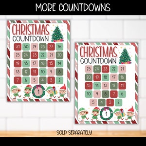 10 Day Christmas Countdown Advent Calendar Printable, Class Homeschool ...