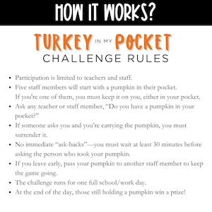 Thanksgiving Turkey Office Work Pocket Game Printable, Fall Team ...