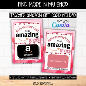 Teacher Valentine's Day Gift Card Holder, Teacher Appreciation Coffee ...