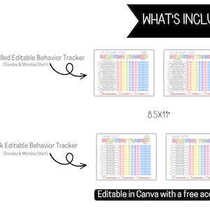 Editable Behavior Tracker for Kids, Good Behavior Chart, Toddler Kid ...