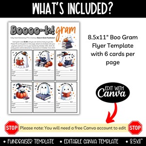 Halloween Boo Gram School Fundraiser Flyer Template, Ghost Reading Book ...