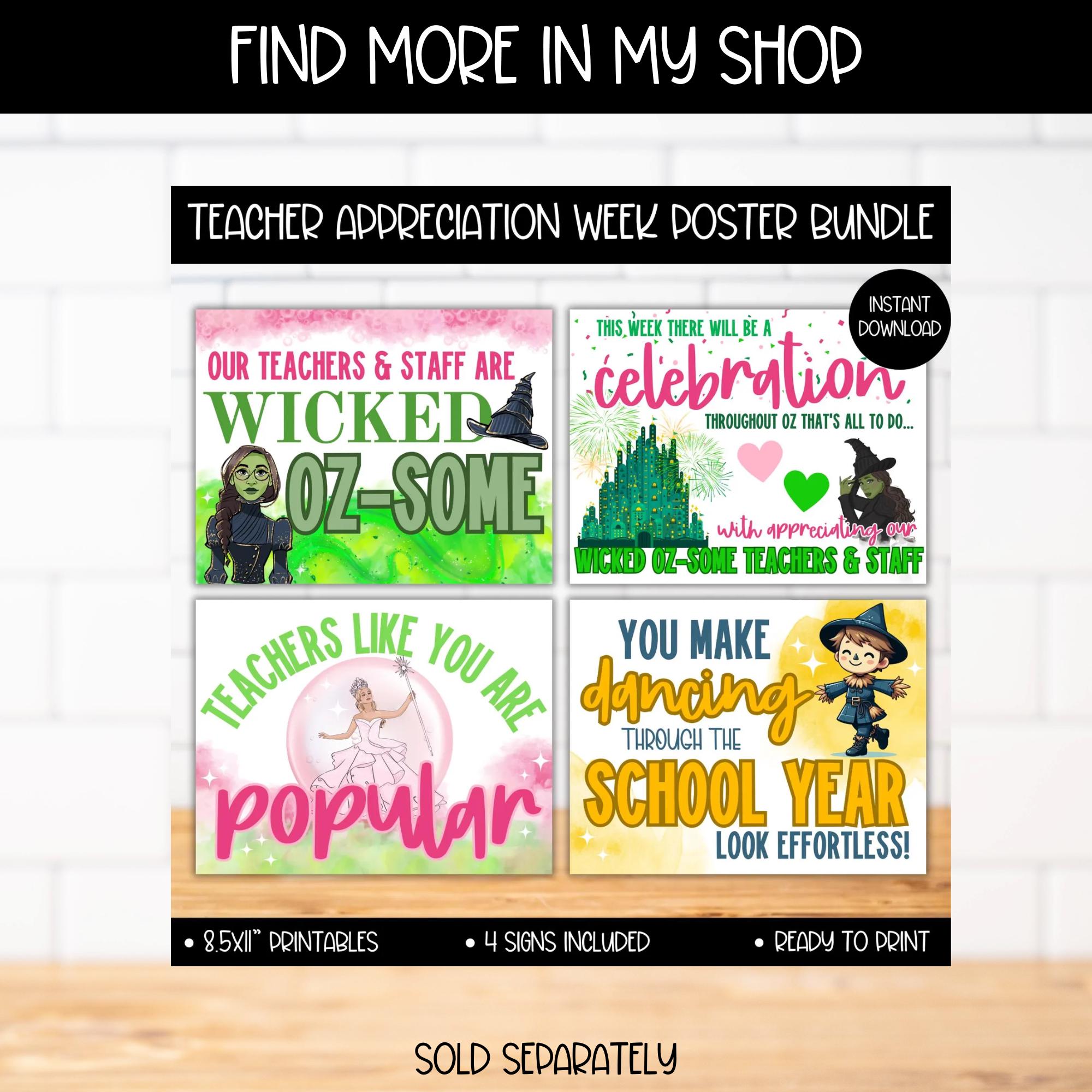 Wicked Teacher Appreciation Week Theme Water Bottle Labels, Wizard of ...