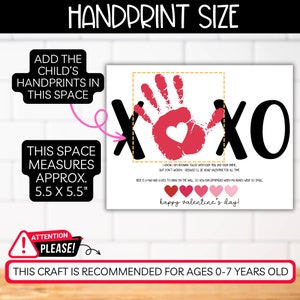Valentine's Day XOXO Handprint Craft Valentine Activities Printables ...