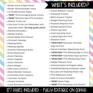 Editable PTA President Planner Canva BUNDLE, Membership Forms ...