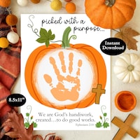Pumpkin Poem Handprint Printable, DIY Pumpkin Kids Craft, Fall Art ...