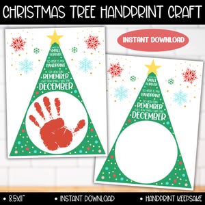 Christmas Tree Poem Handprint Craft Art Printable, DIY Holiday Xmas ...