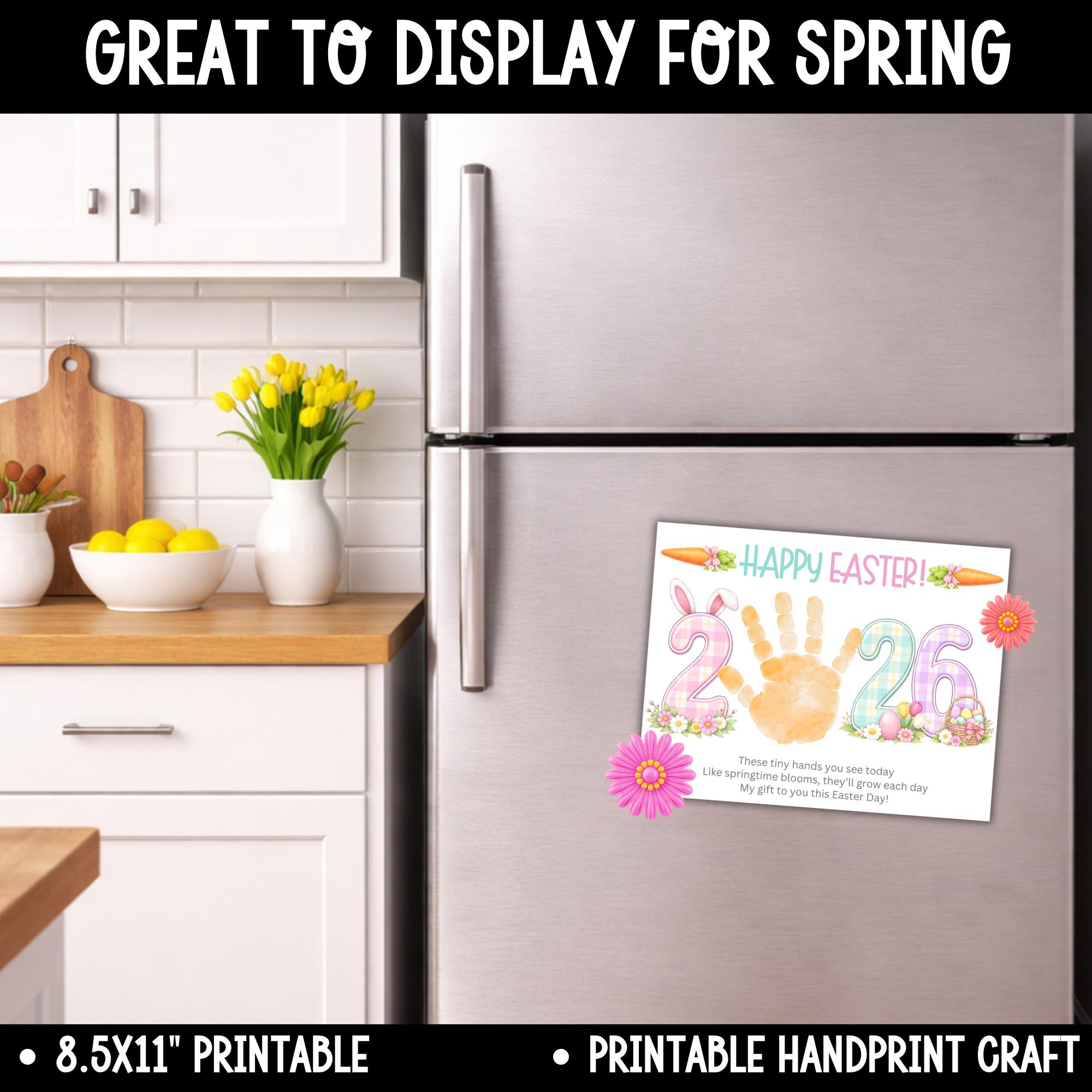 Easter Handprint Craft 2026 Printable, Preschool Spring Hand Print ...
