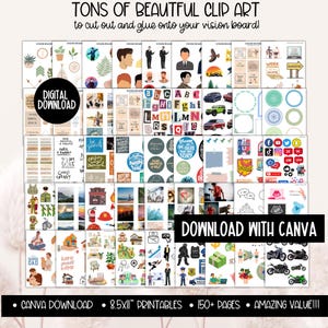 2025 Vision Board for Men Printable, Manifest New Year Goal Setting ...