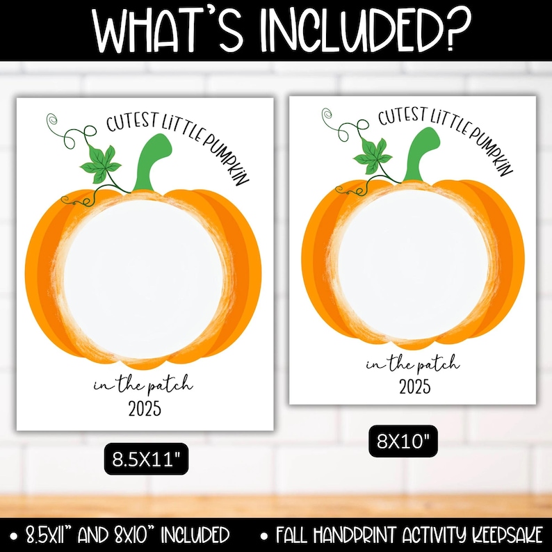 2025 Halloween Pumpkin Handprint Footprint Toddler Baby Printable Art ...