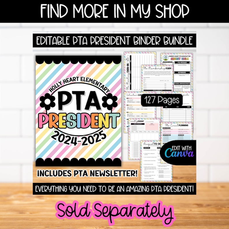 PTA PTO Monthly Newsletter Flyer Bundle Canva Template, Pta Pto School ...
